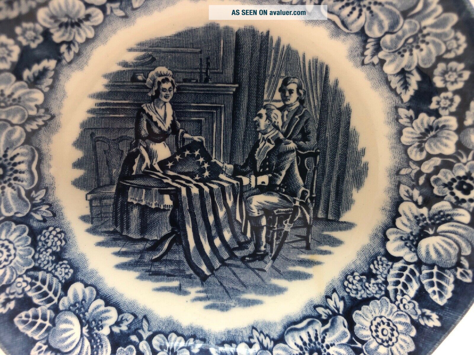6 Liberty Blue Historic Colonial Scenes Betsy Ross 5 - 1/8 Inch Bowls ...