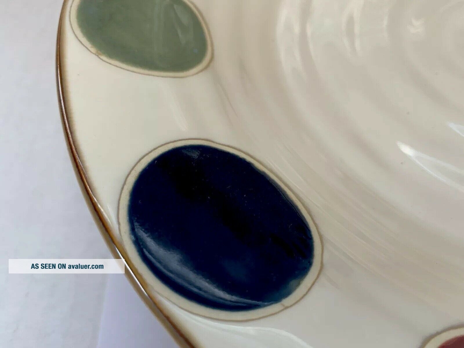 Pier 1 DOTS Dinner Plates Set Of 2 Hand Painted China | #13386456