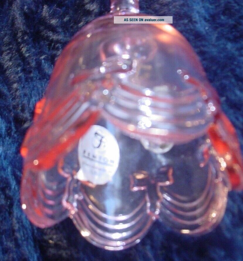 Fenton Ribbon And Bows Mini Small Pink Glass Bell Made In USA | #13386379