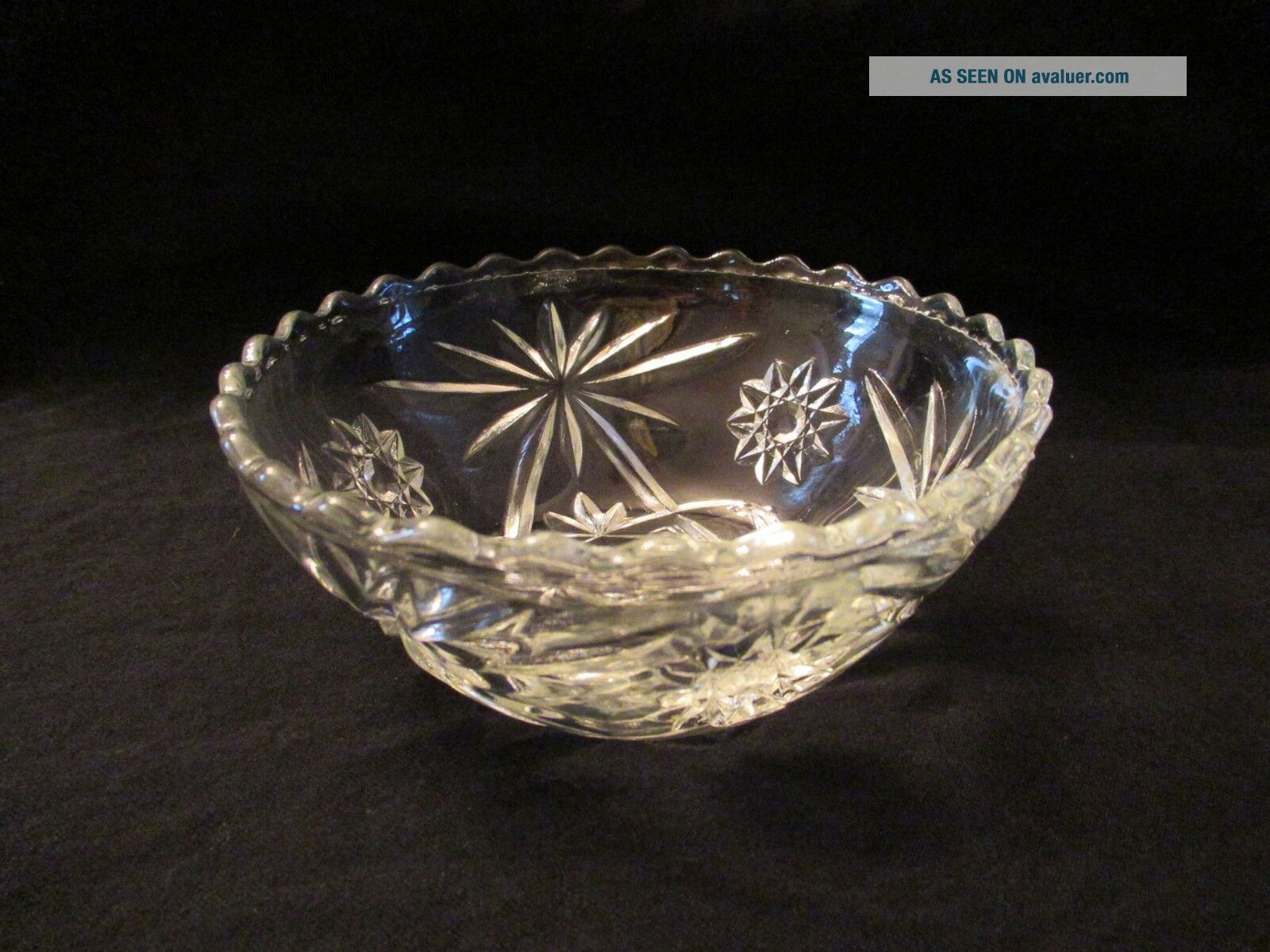 Vintage Anchor Hocking Prescut Star Of David Glass Bowl Saw Tooth Rim ...