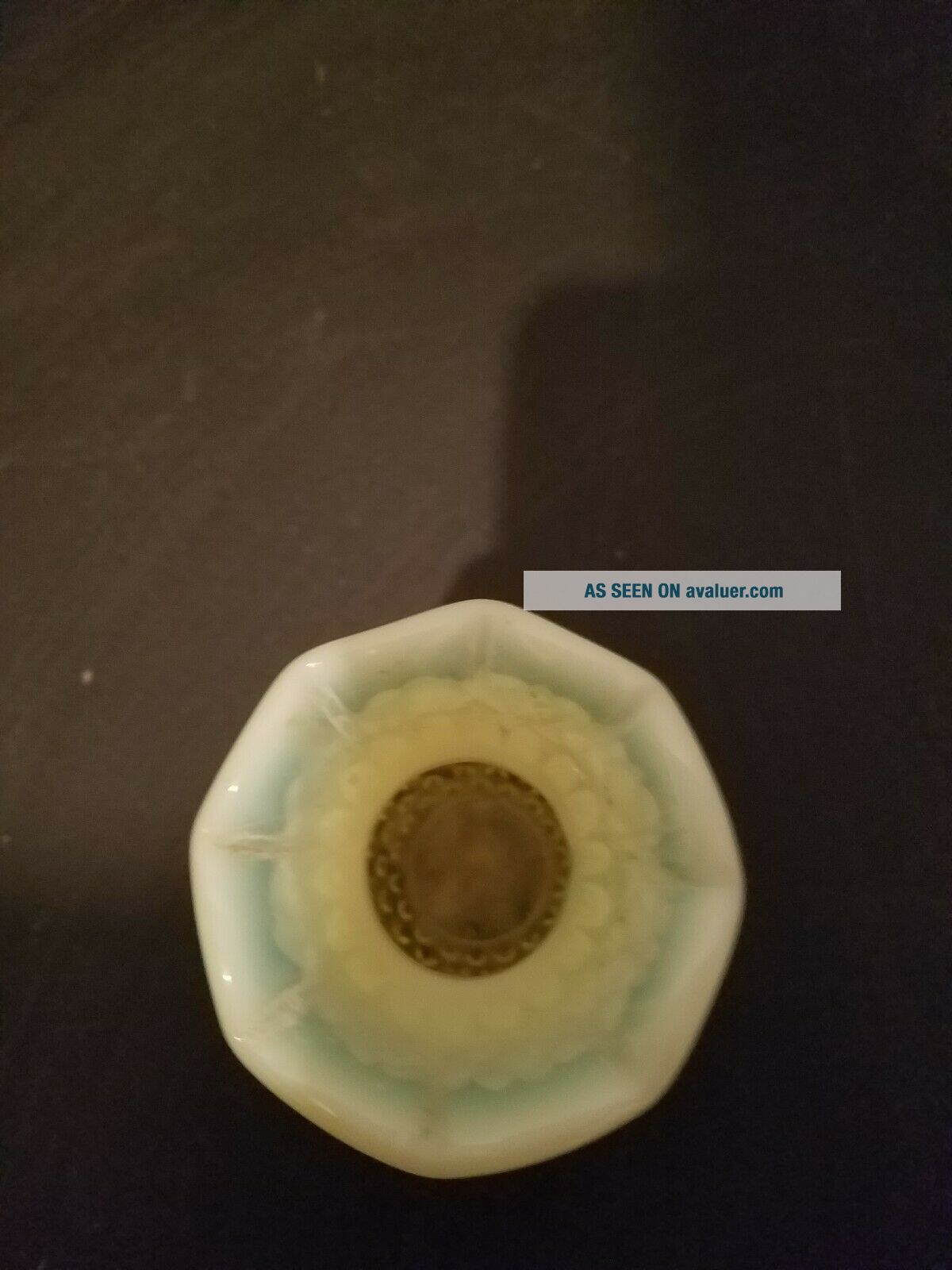 Fenton Yellow Vaseline Topaz Opalescent Hobnail Vase - - - Chipped ...