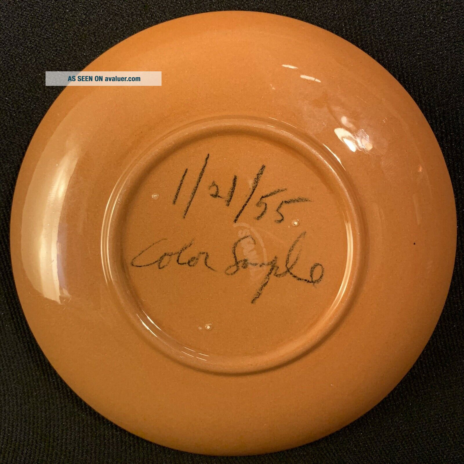 Vtg Stangl Pottery Color Sample/Test Plate Stamped DATED 1955 White ...