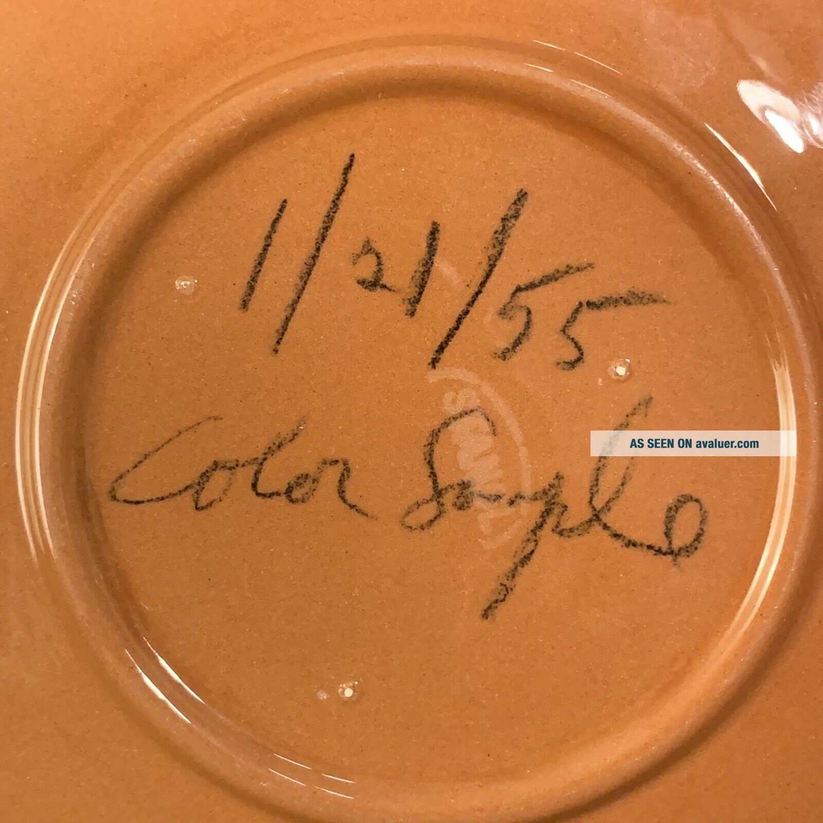 Vtg Stangl Pottery Color Sample/Test Plate Stamped DATED 1955 White ...