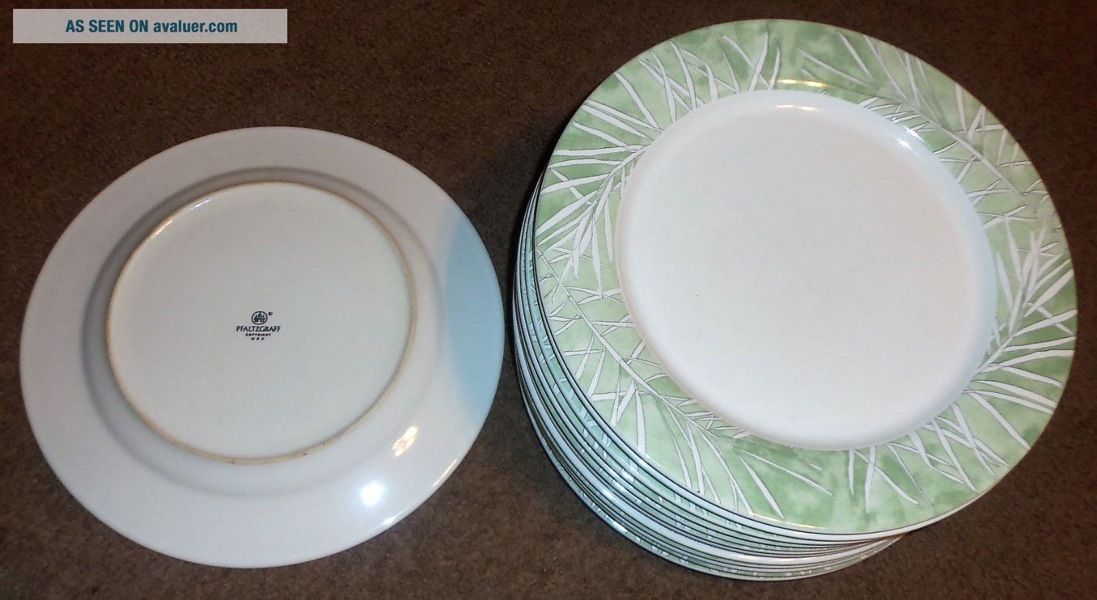 Pfaltzgraff Aspen Arborwood Green Dinner Plates - Set Of 5 USA MADE ...