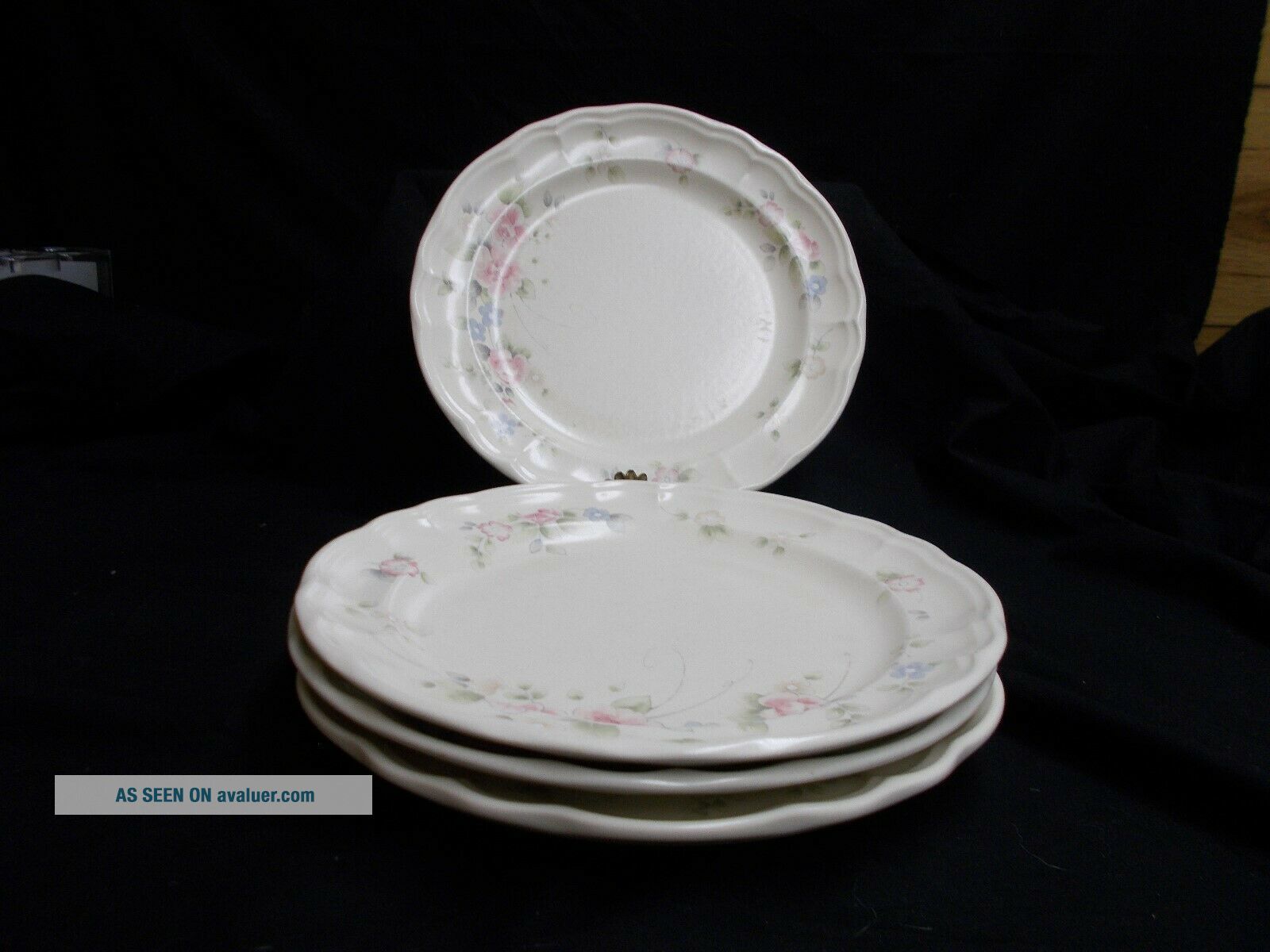 4 Pfaltzgraff Tea Rose Dinner Plates Older Trade Mark Made In USA ...
