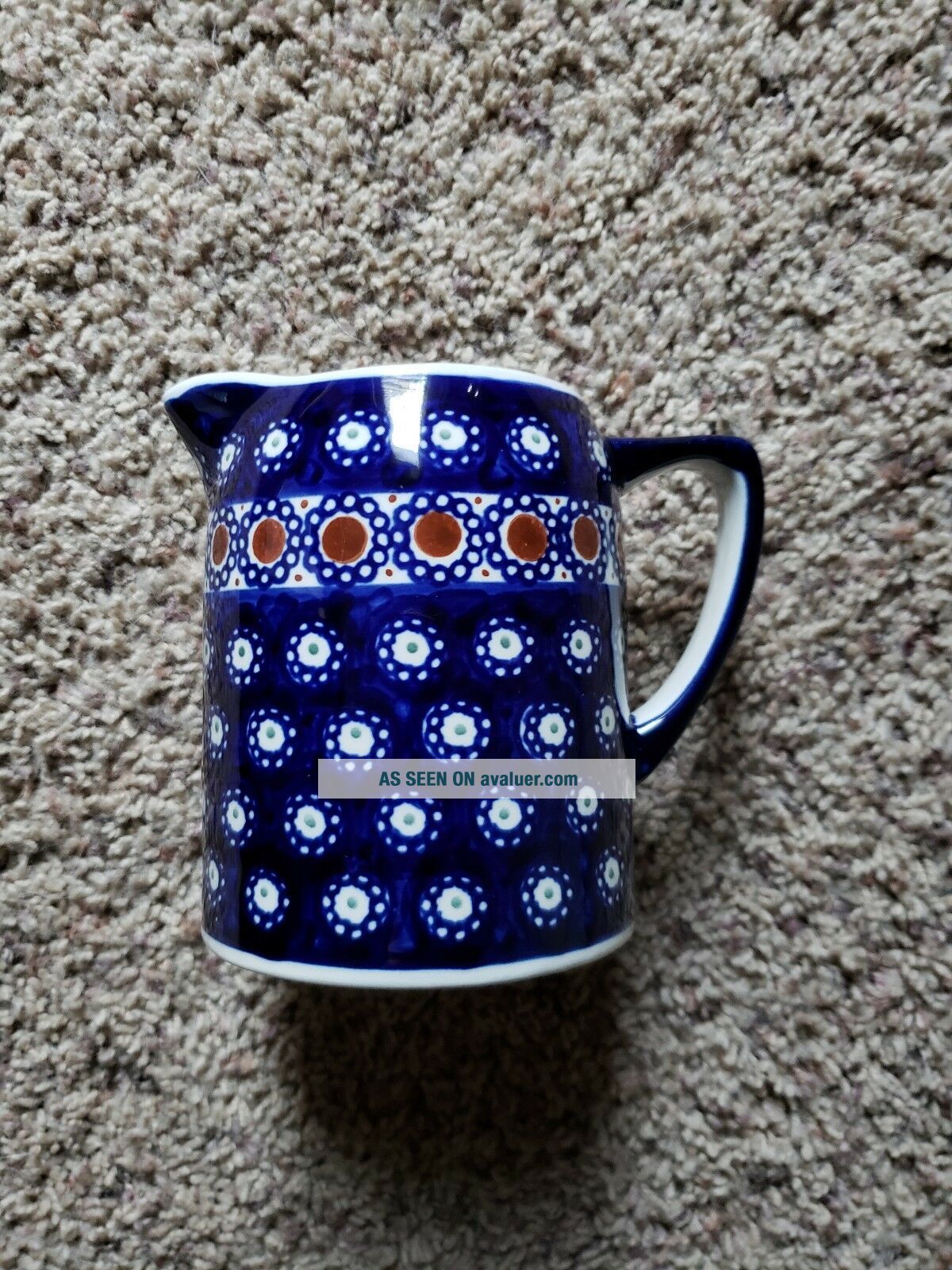 Boleslawiec Polish Pottery Small Pitcher Large Cream Milk Pourer ...