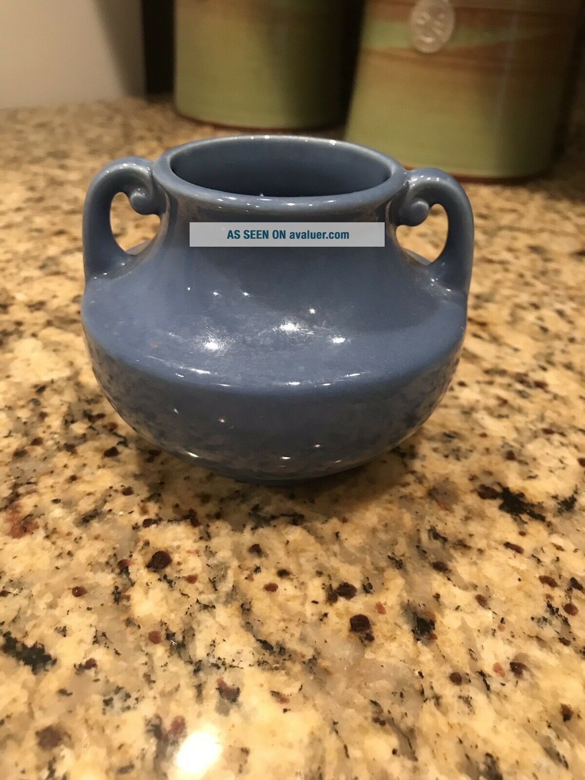 Stangl Art Pottery 3” Vase 2017 Vintage Blue Twin Handles | #13448215