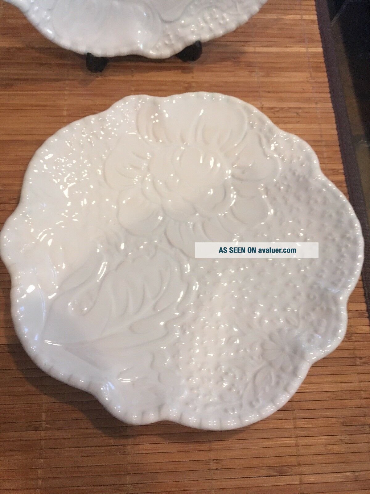 Tracy Porter CELIA CELERY Two (2) 9 Inch Plates Floral Embossed And ...