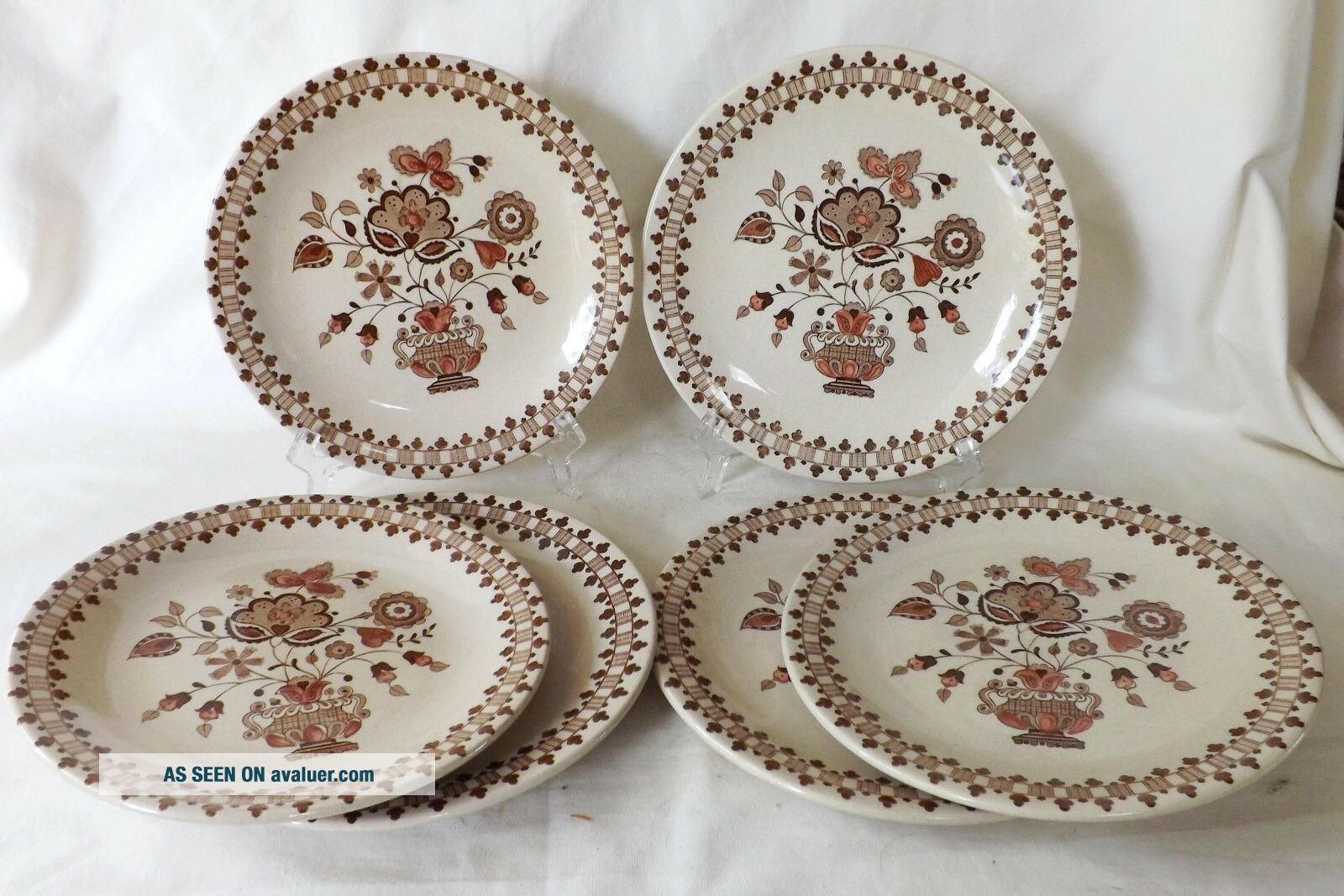 6 Vintage Johnson Bros Staffordshire Old Granite Jamestown England ...