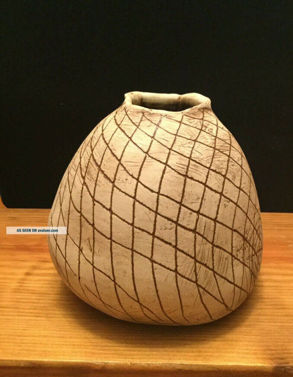 Primitive Like Homemade Pottery Vase Unusual Design Signed And Dated By ...
