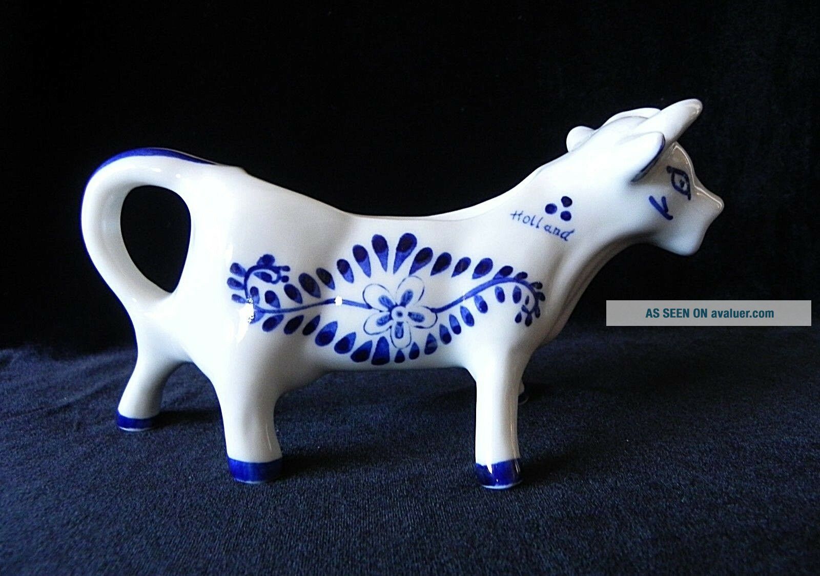Delft Blue CERAMIC COW CREAMER PITCHER Holland Windmill | #13470715