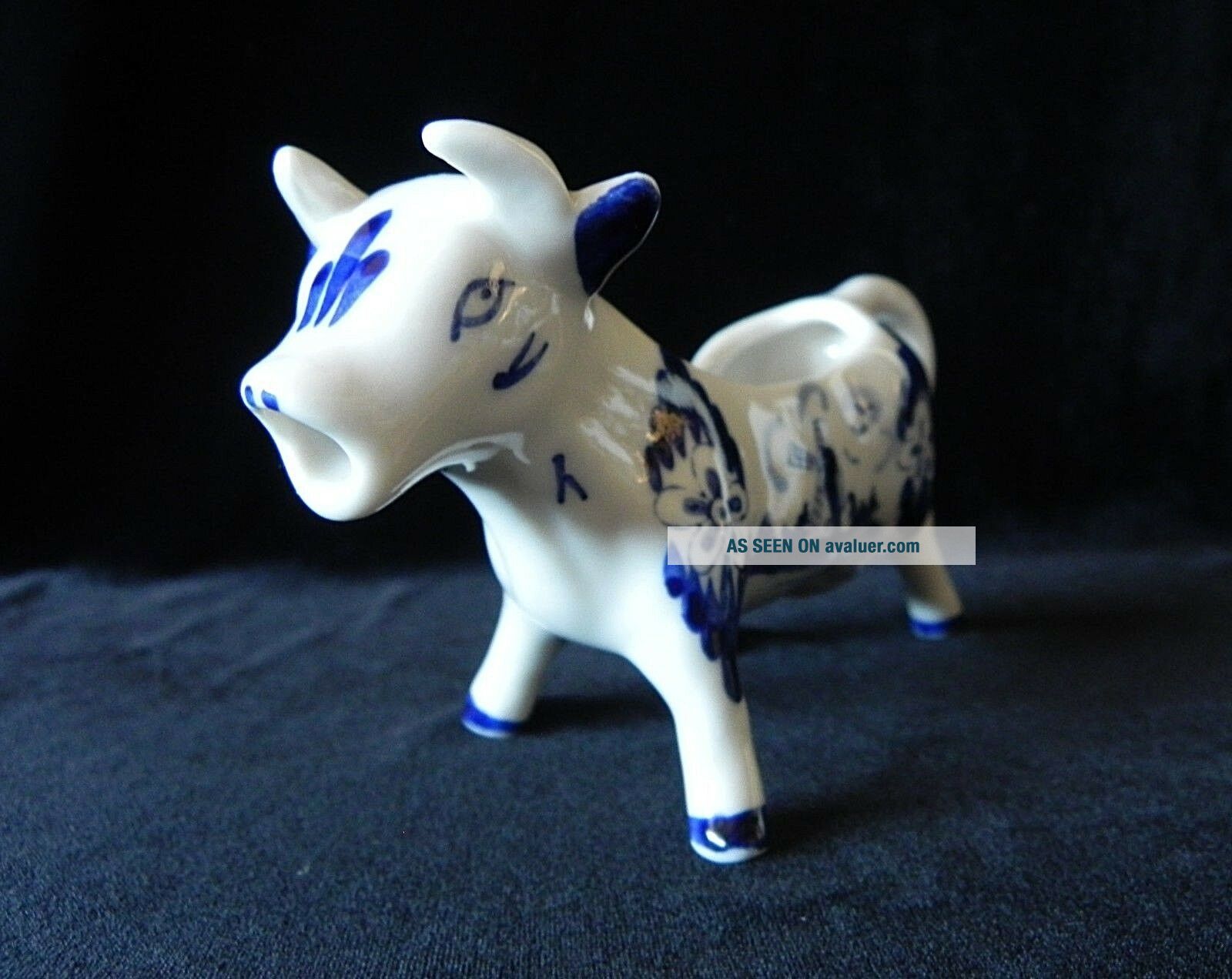 Delft Blue CERAMIC COW CREAMER PITCHER Holland Windmill | #13470715